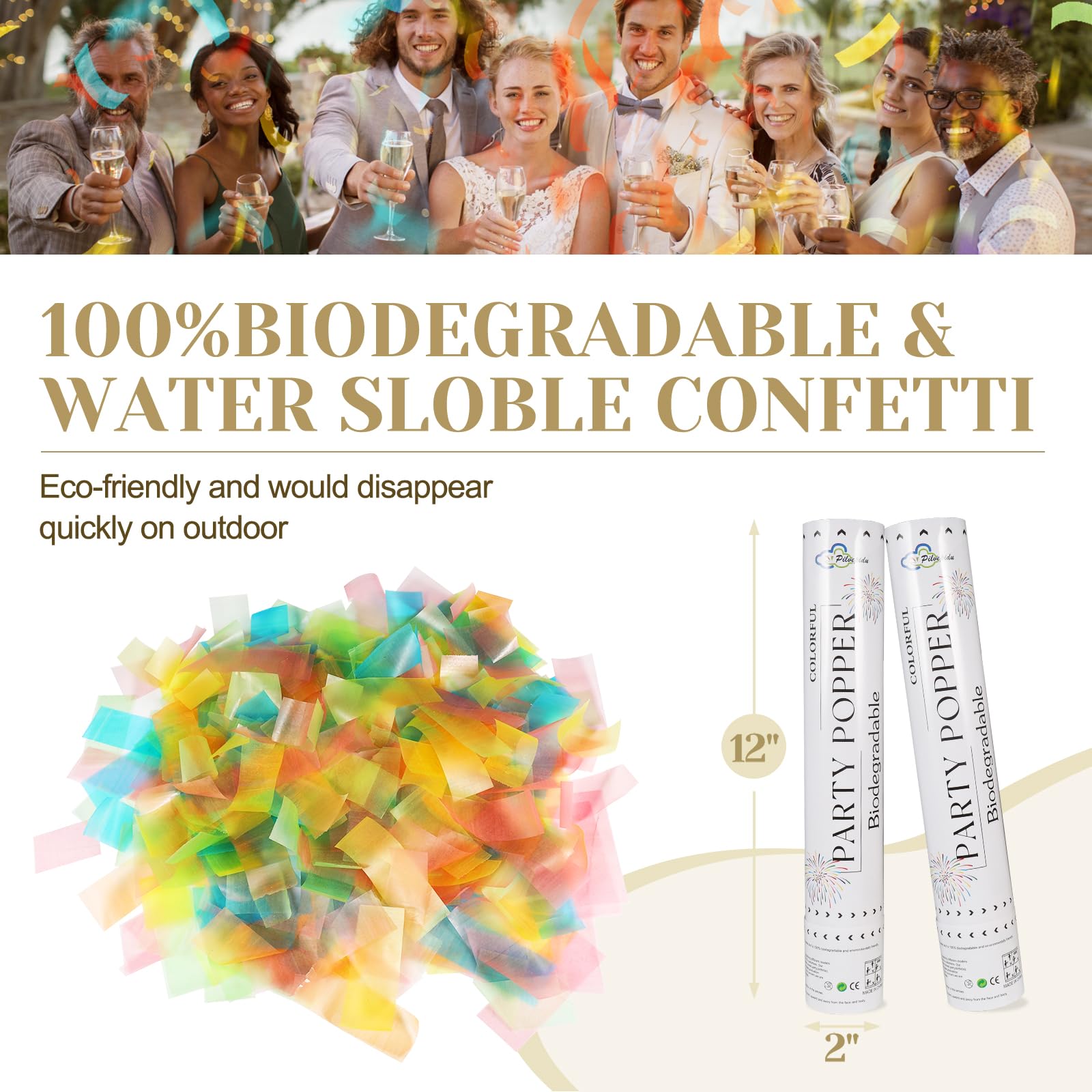 Snapklik.com : Rice Paper Confetti Cannon,6Pack Biodegradable ...