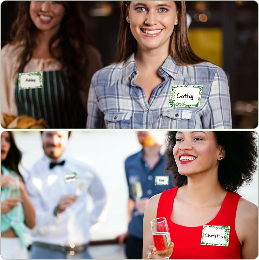 240 Pcs Greenery Name Tags Stickers Summer Green Barbados | Ubuy