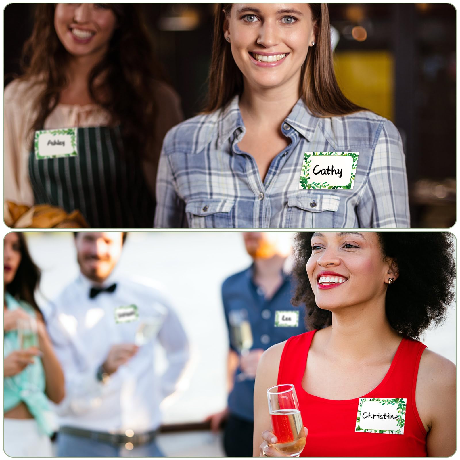 Snapklik.com : Engrowtic 240 Pcs Greenery Name Tags Stickers Spring ...