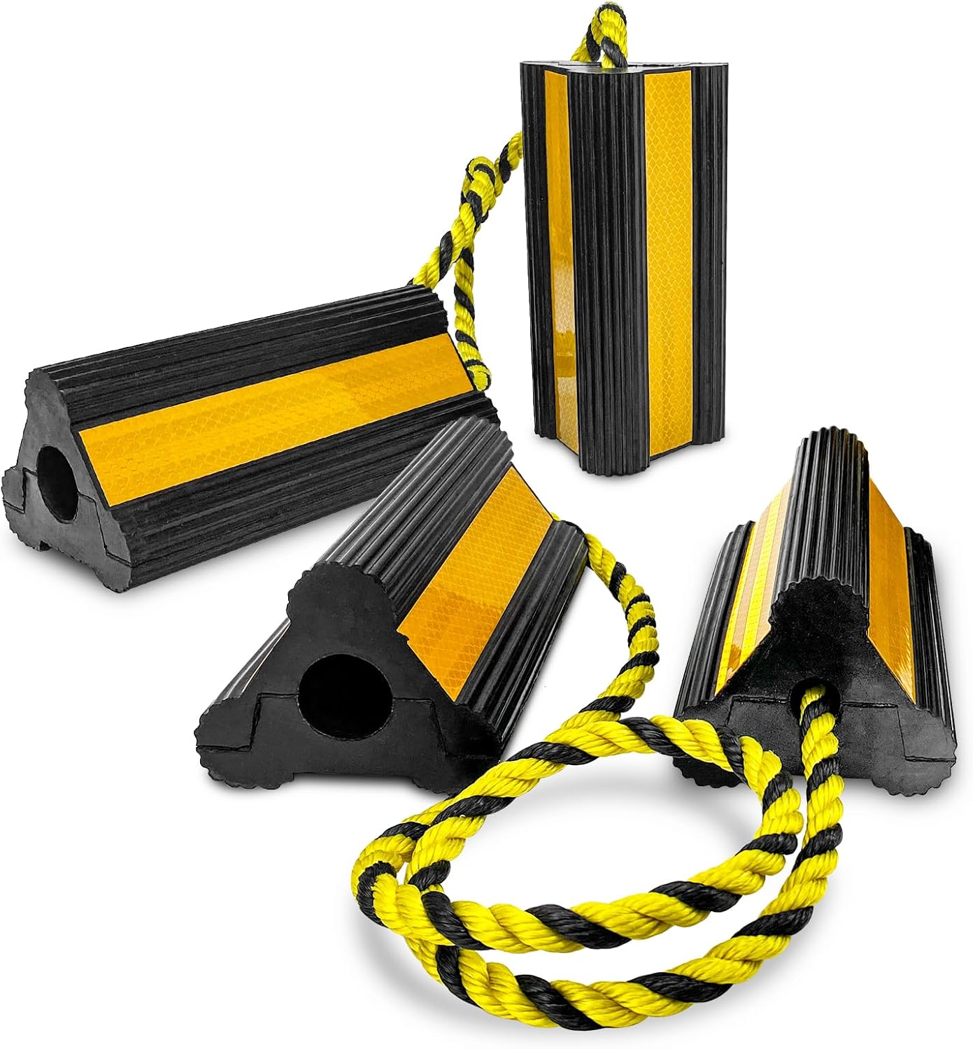 Amazon.com: ROBLOCK Heavy Duty Rubber Dual Wheel Chocks, RV Non Slip ...