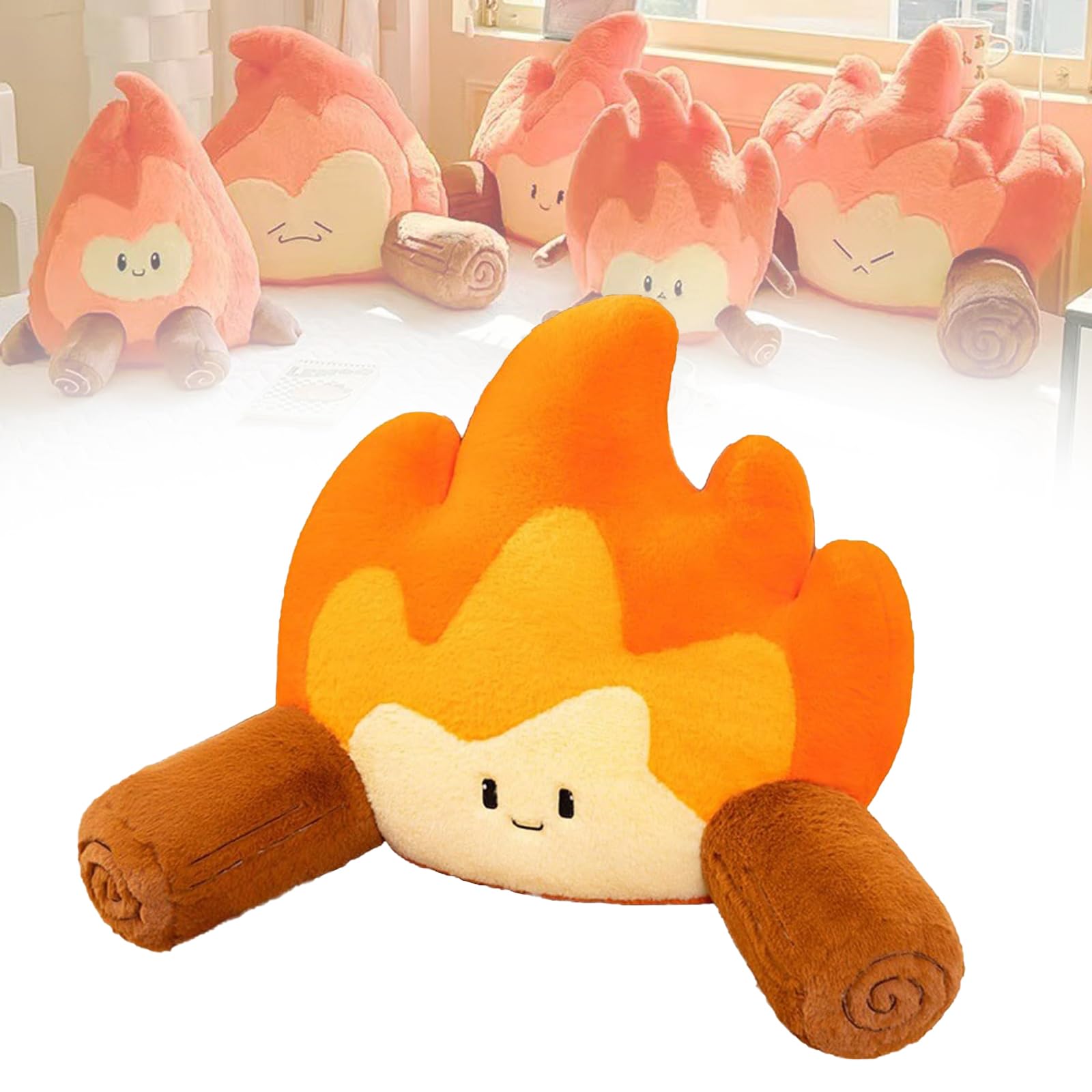 Amazon.com: Fake Campfire Pillow, Fake Fire Plush Pillow, Bonfire ...
