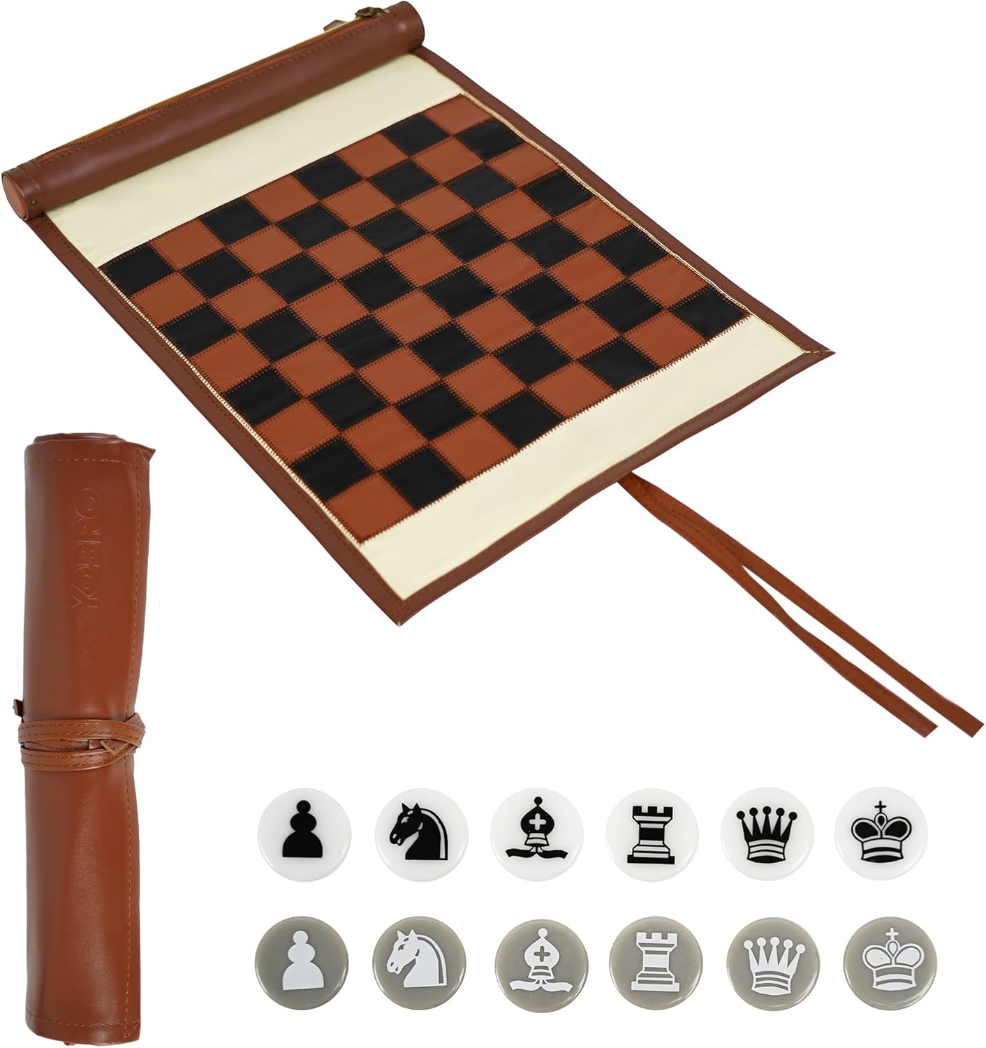 Amazon.com: YOBRO Travel Chess & Checkers Set for Adults, 2-in-1 Roll ...