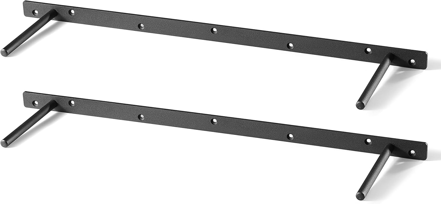 BATODA - 24" Heavy Duty Floating Shelf Bracket – Solid Steel Blind Shelf Supports - Hidden ...