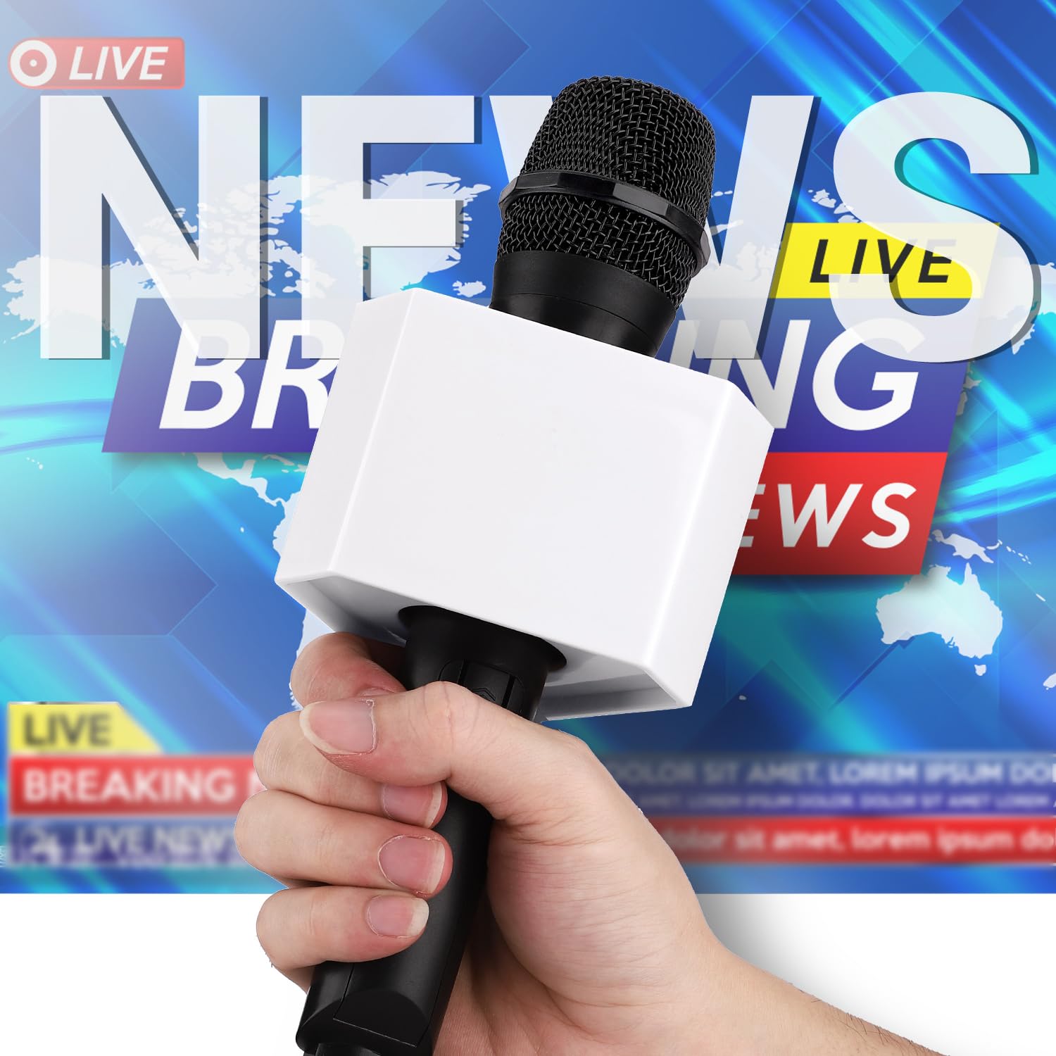 Snapklik.com : Facmogu 2025 New Microphone Flag Station, Portable Cube ...