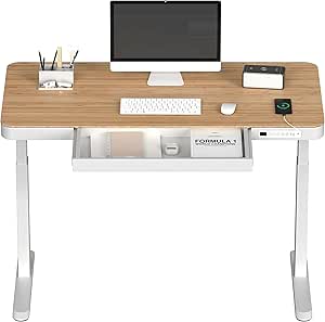 FLEXISPOT - computadora eléctrico de pie con cajón de almacenamiento, altura ajustable, mesa de ...