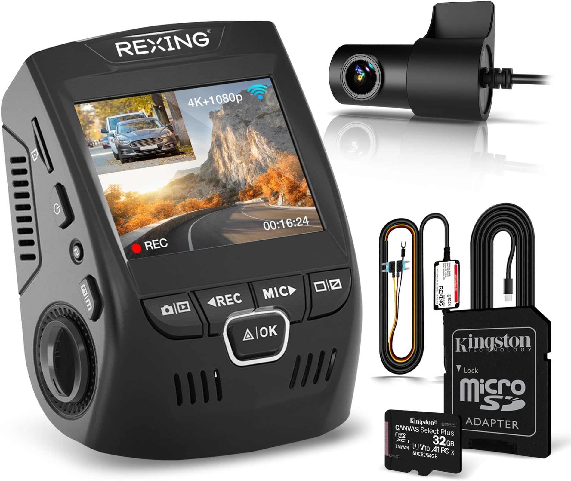 Amazon.com: Rexing V1P Pro Dual 1080p Full HD Front and Rear 170° Wide ...