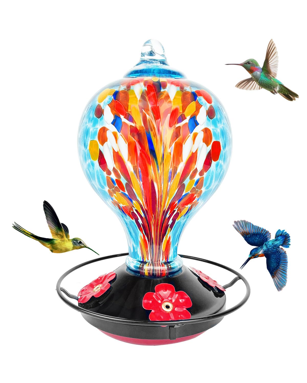Hand Blown Glass Hummingbird Feeders Unique Hummingbird Feeders | The
