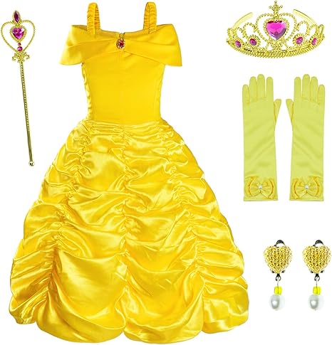 Amazon.com: Princess Costume For Girls Birthday Party Fancy Dress Up ...