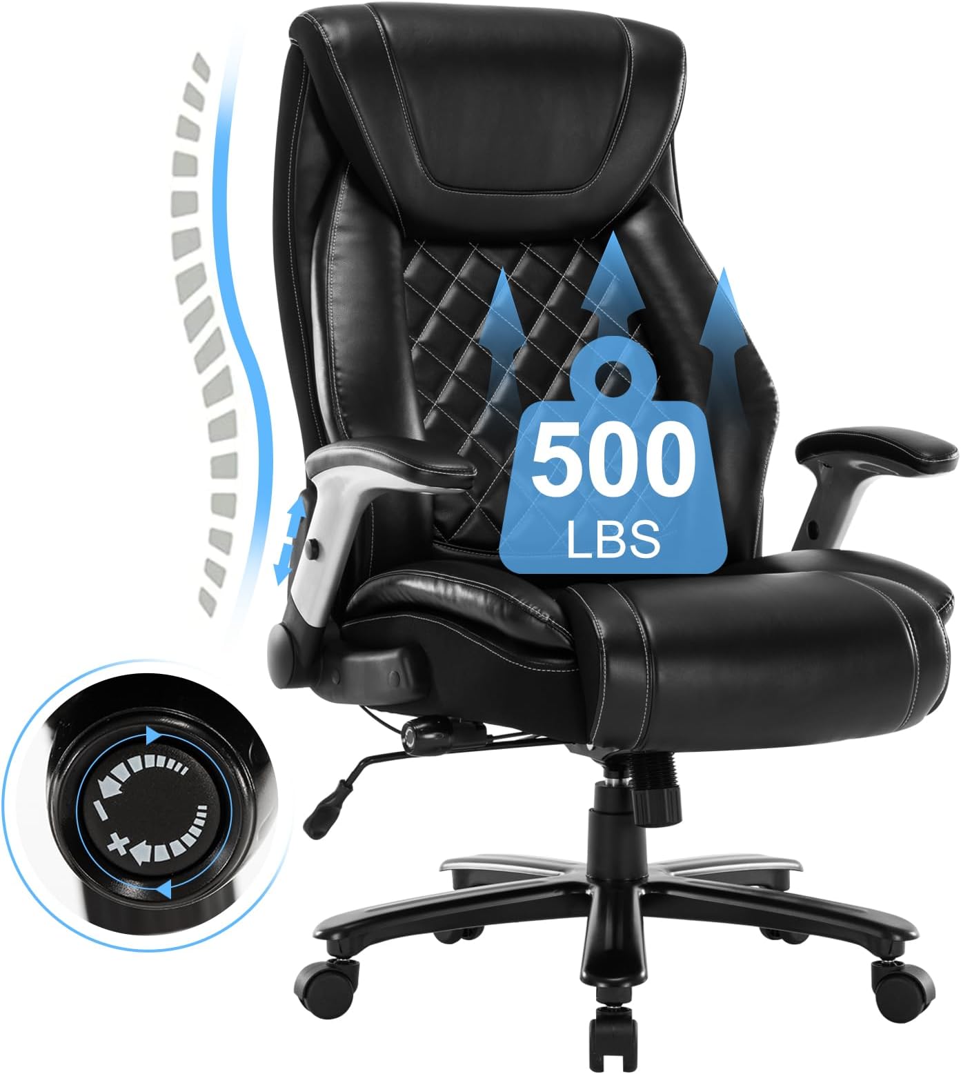 Amazon.com: Seevoo Big and Tall Office Chair 400LBS High Back Executive ...