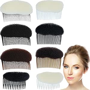 8 Pcs Bump It Up Volume Hair Base Brown Hair Padding Beige Hair Pad ...