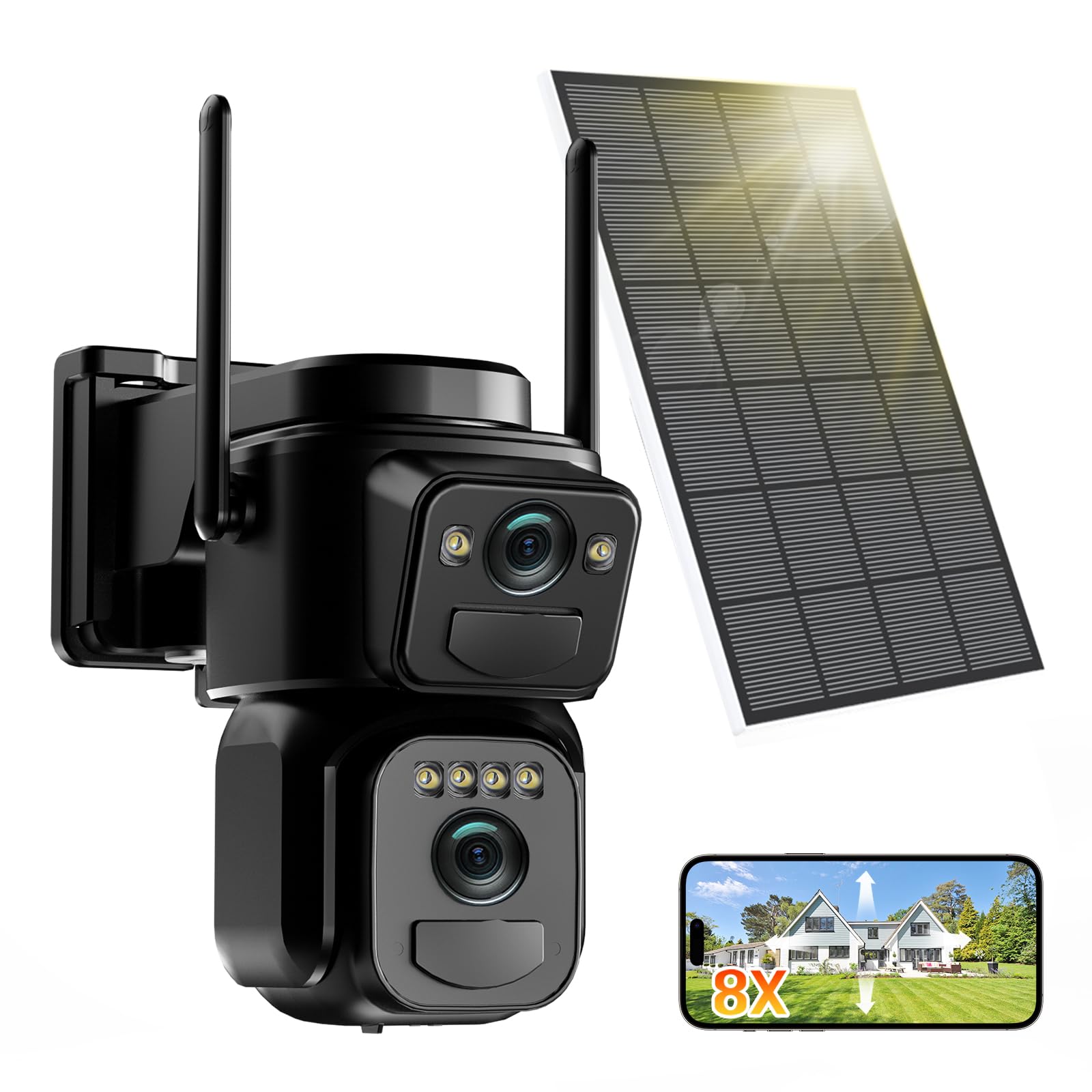 Amazon.com : 4K 8MP Solar Security Cameras Wireless Outdoor Battery ...