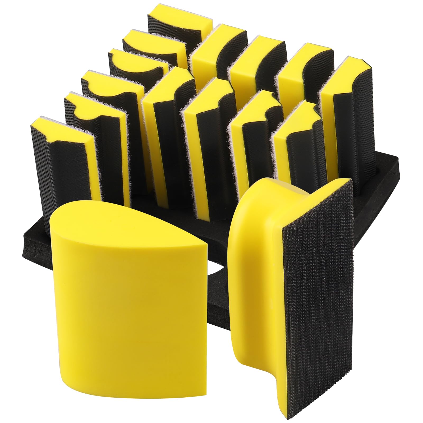 STEBRUAM Hand Sanding Block Set Contoured Profile with Hook and Loop ...