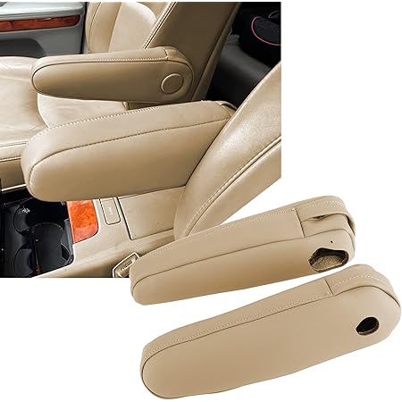 Amazon.com: FZJDSD 2 pcs Beige Leather Seat Armrest Cover Compatible ...