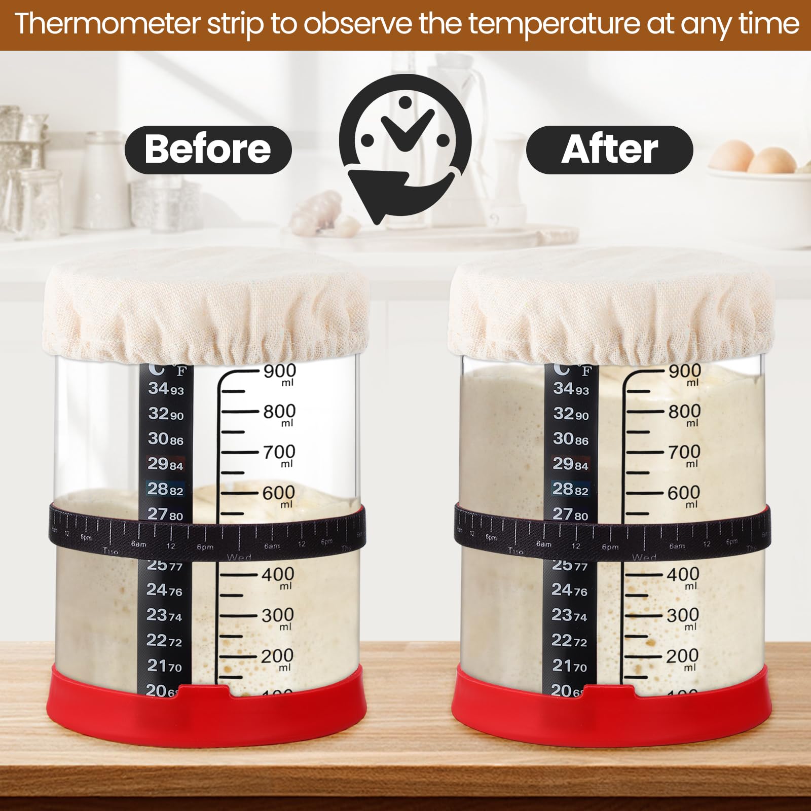 Snapklik.com : Potchen 2 Set Sourdough Bread Starter Kit 34oz Sourdough ...