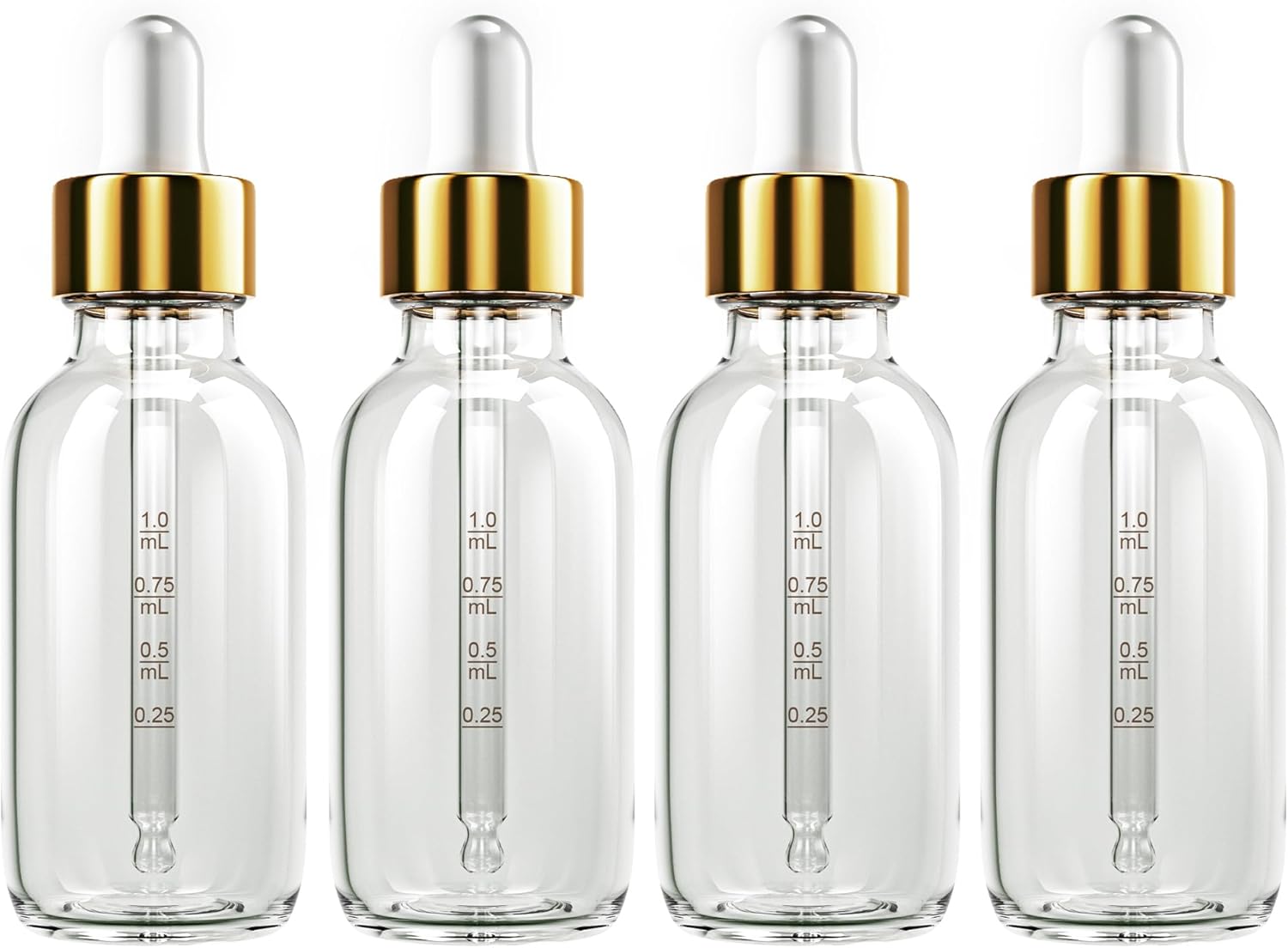 KURTOTEP 4 Pack 2 oz Glass Dropper Bottle with Top Cap Pink Tincture ...