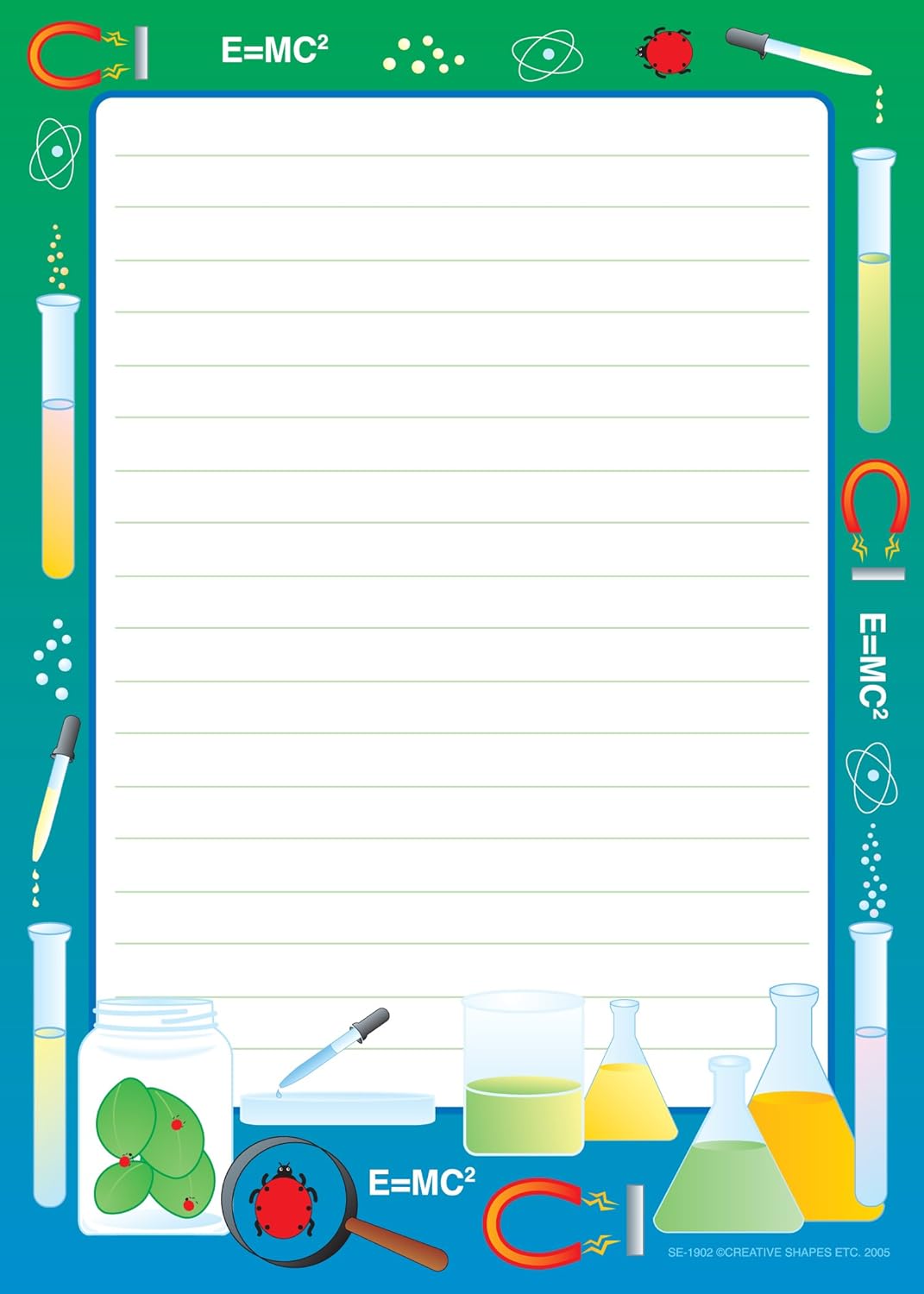 SHAPES ETC. Large Lined Notepad - Science Lab: 0098497019025: Amazon ...