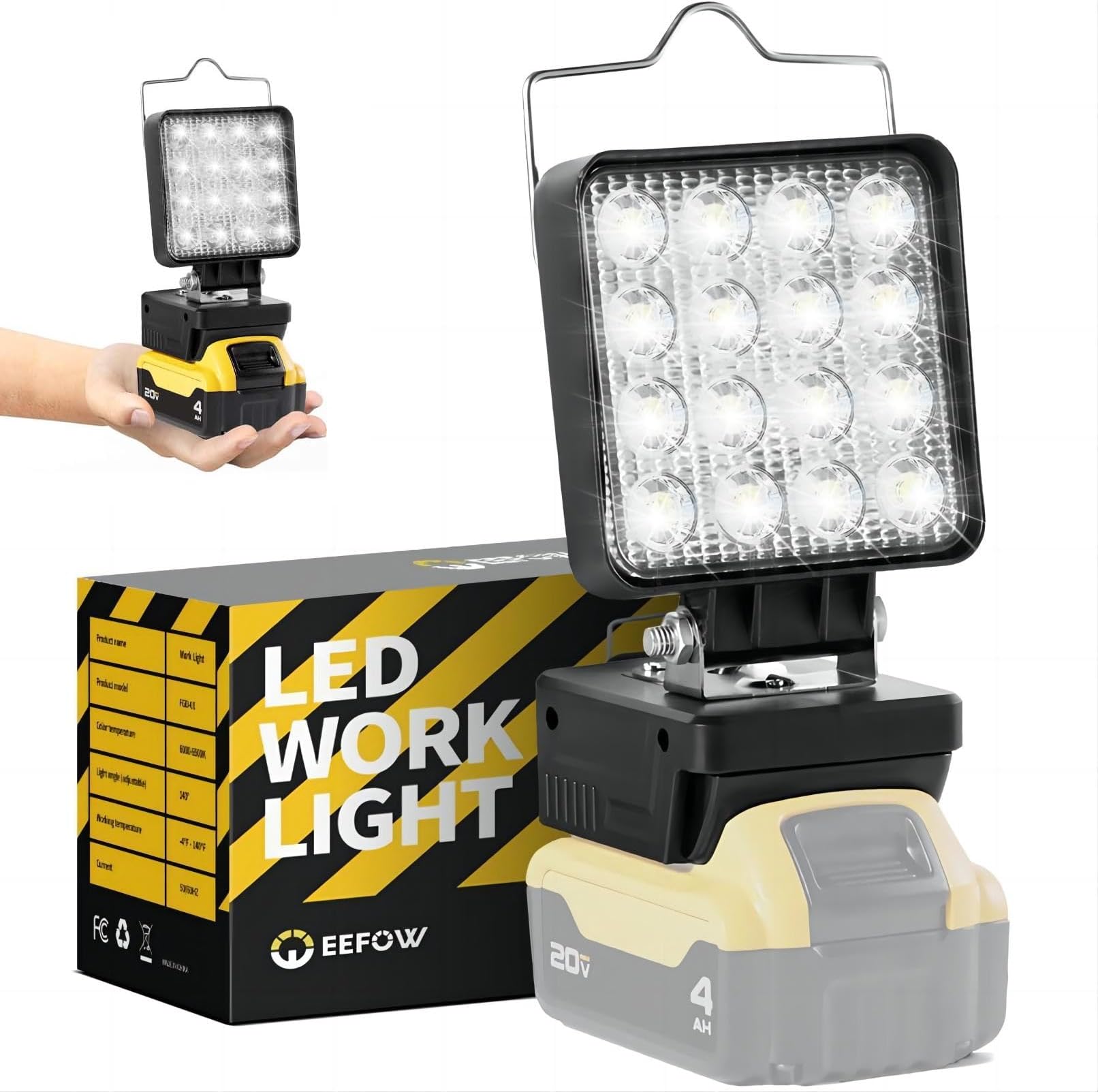 Mtiolhig LED Work Lights for Dewalt 18/20V Battery, Battery Powered LED ...