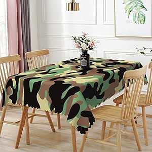 Amazon.com: TTQYFNM 70x120inches Camouflage Tablecloth Green Camo Army ...