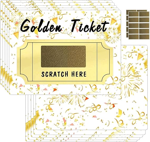 Amazon.com : Golden Tickets Scratch Off Cards With Gold Rectangle ...