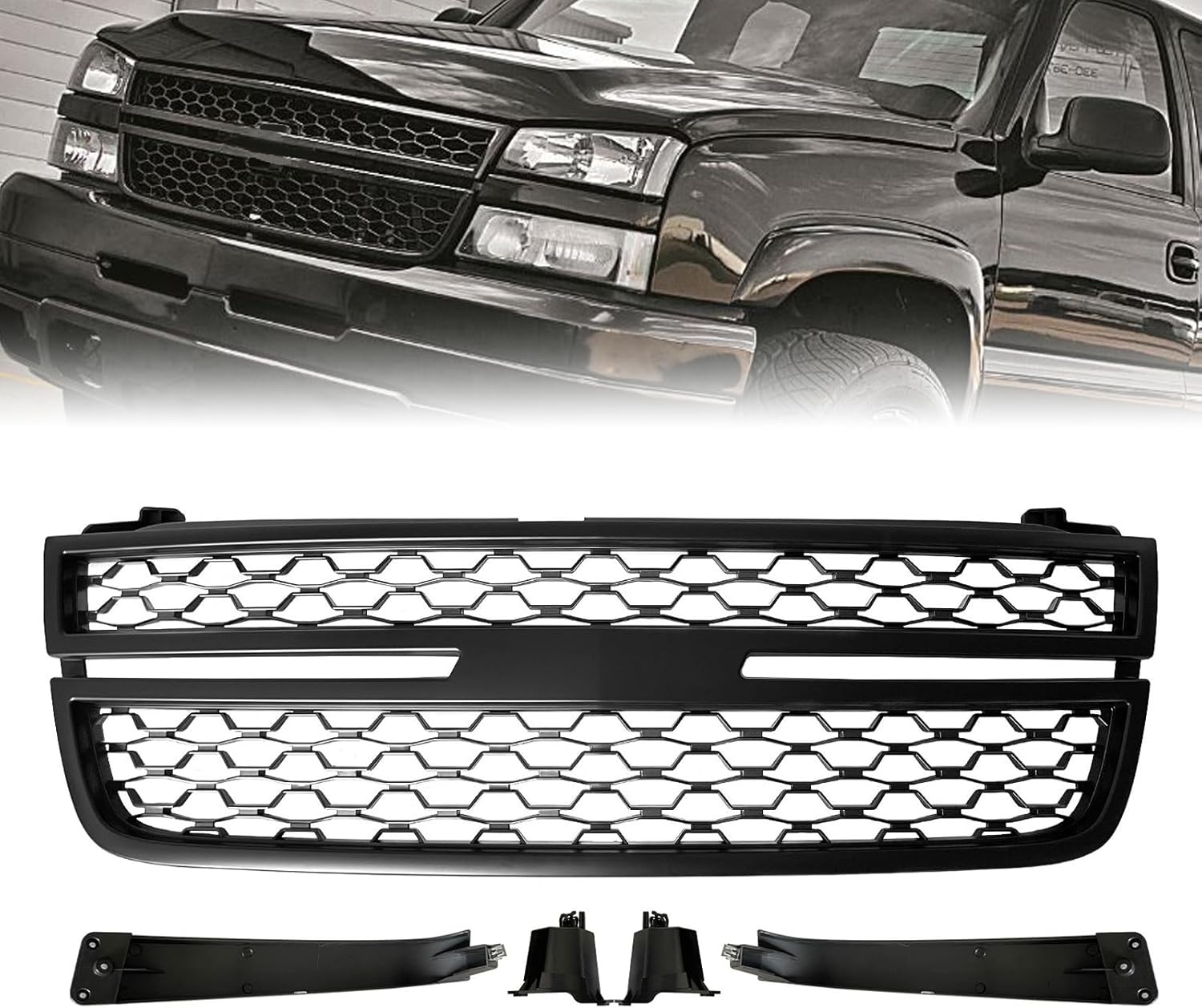 Amazon.com: JHRISE Front Upper Grille Grill For Chevy Silverado 1500 ...