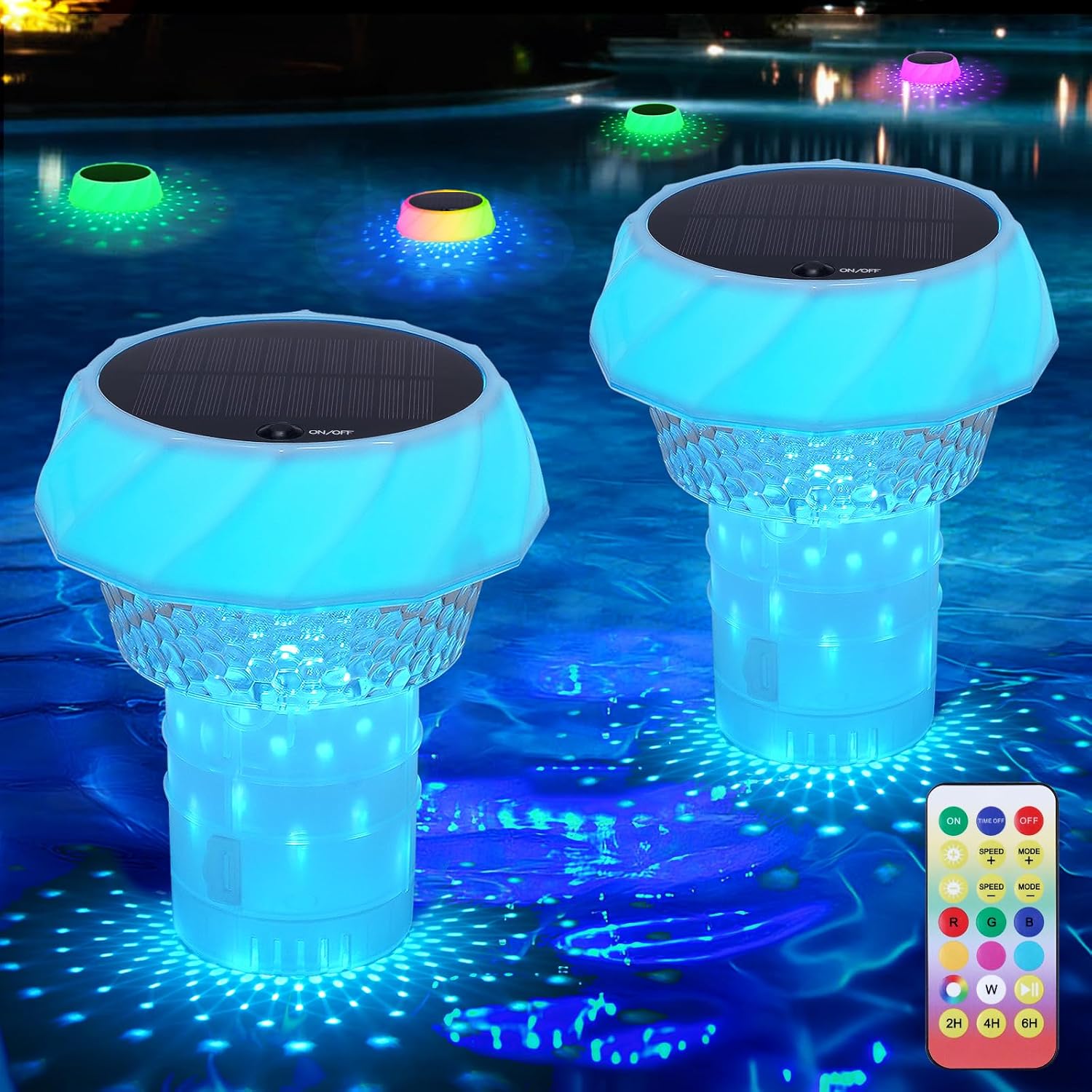 Amazon.com : Skyone 2 Pack Solar Pool Chlorine Floater with Colorful ...