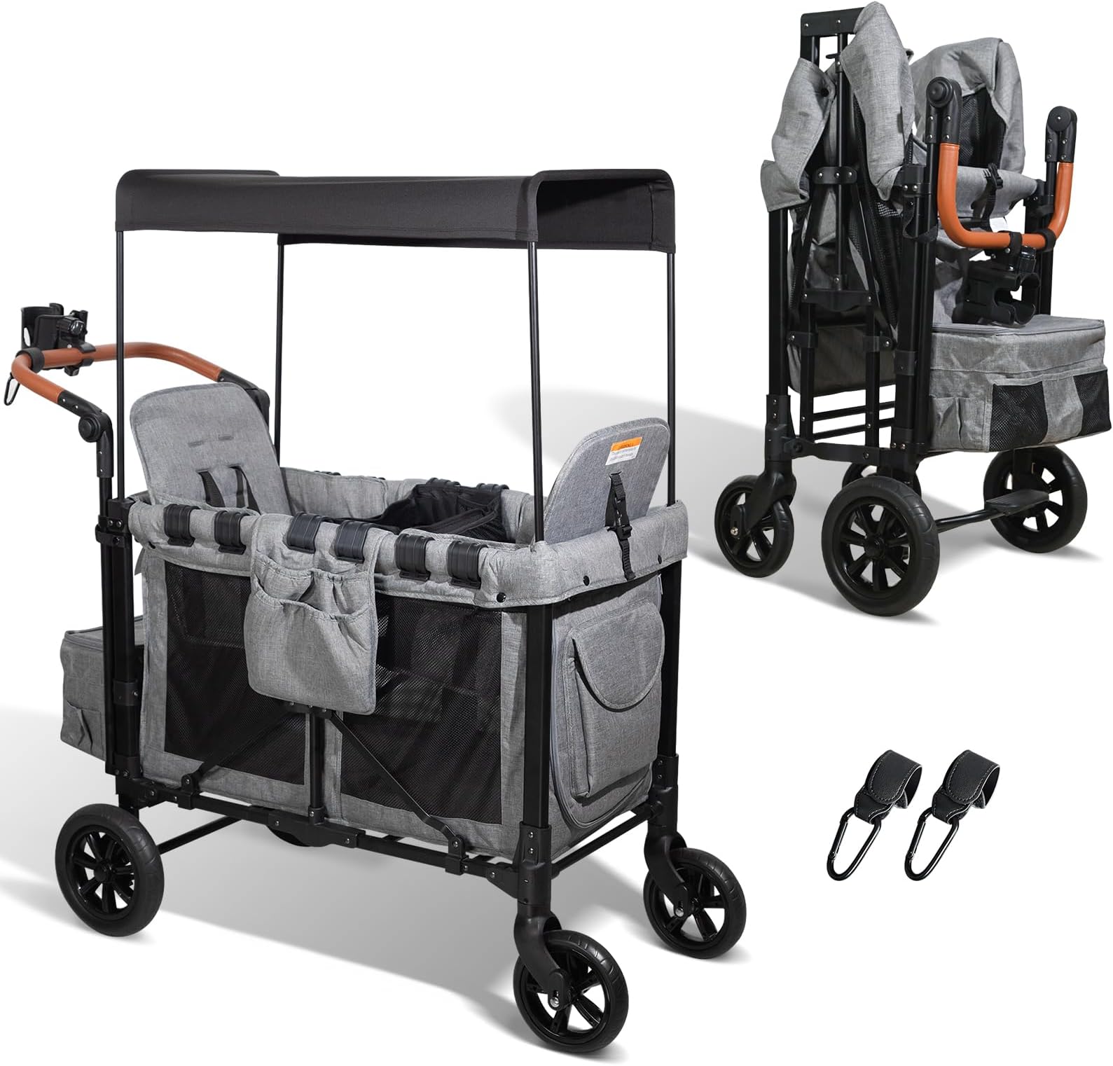 Amazon.com: Exquimac Foldable Stroller Wagon for 2 Kids & Cargo, All ...
