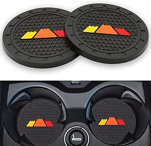 Amazon.com: Set of 2 Tri-Color Sports Yellow Orange Red Car Coasters ...