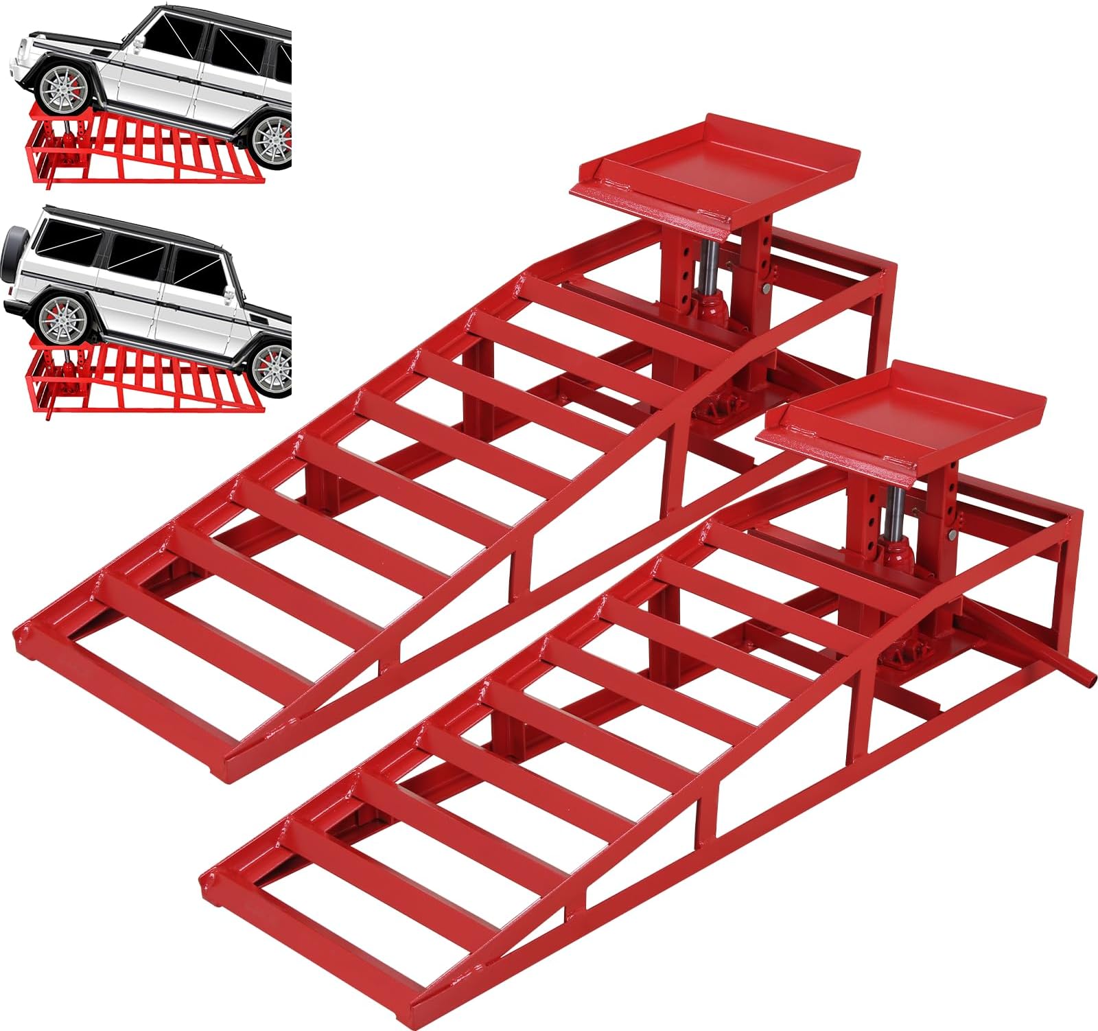 Amazon.com: Migoda 2 Pack Heavy Duty Hydraulic Car Ramps, 3T 6600lbs ...