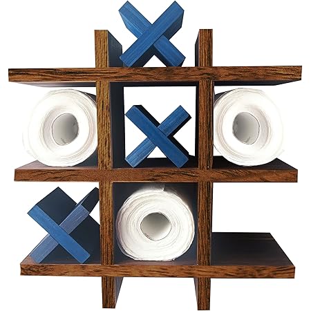 Amazon.com: Tic Tac Toe Toilet Paper Holder Stand Rustic Wooden Toilet ...