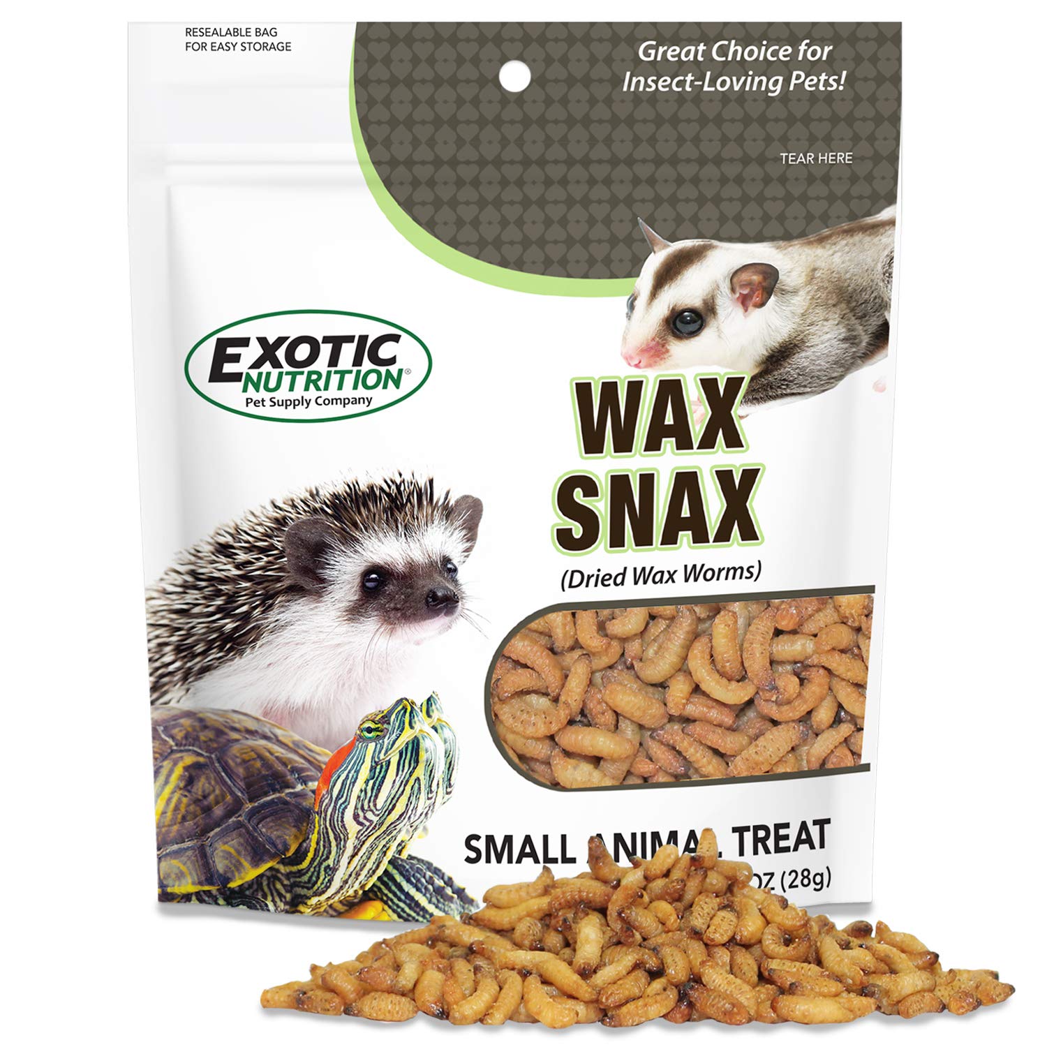 Buy Wax Snax - Dried Wax Worm Insect Treat - Hedgehogs, Sugar Gliders ...