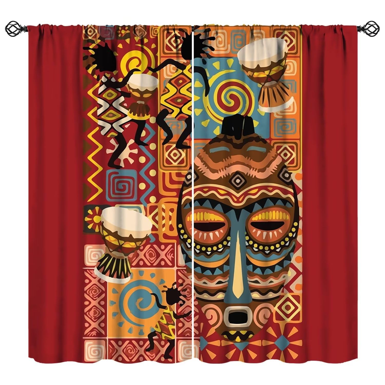 Amazon.com: JESTRONRY African Woman Curtains, Tribal Style Ethnic ...