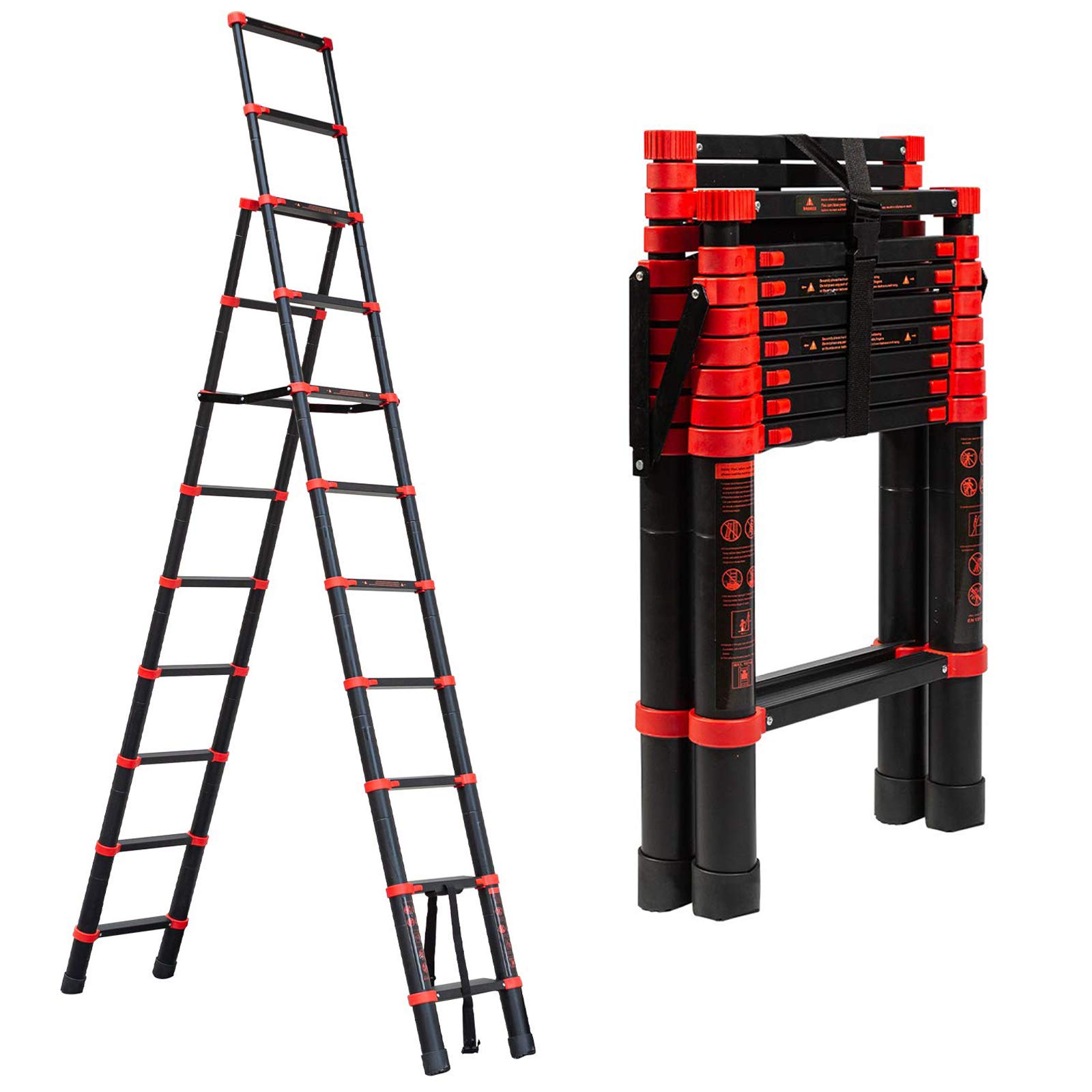 Buy Telescoping Ladder A-Frame Aluminum Folding Ladder, Multi-Purpose ...