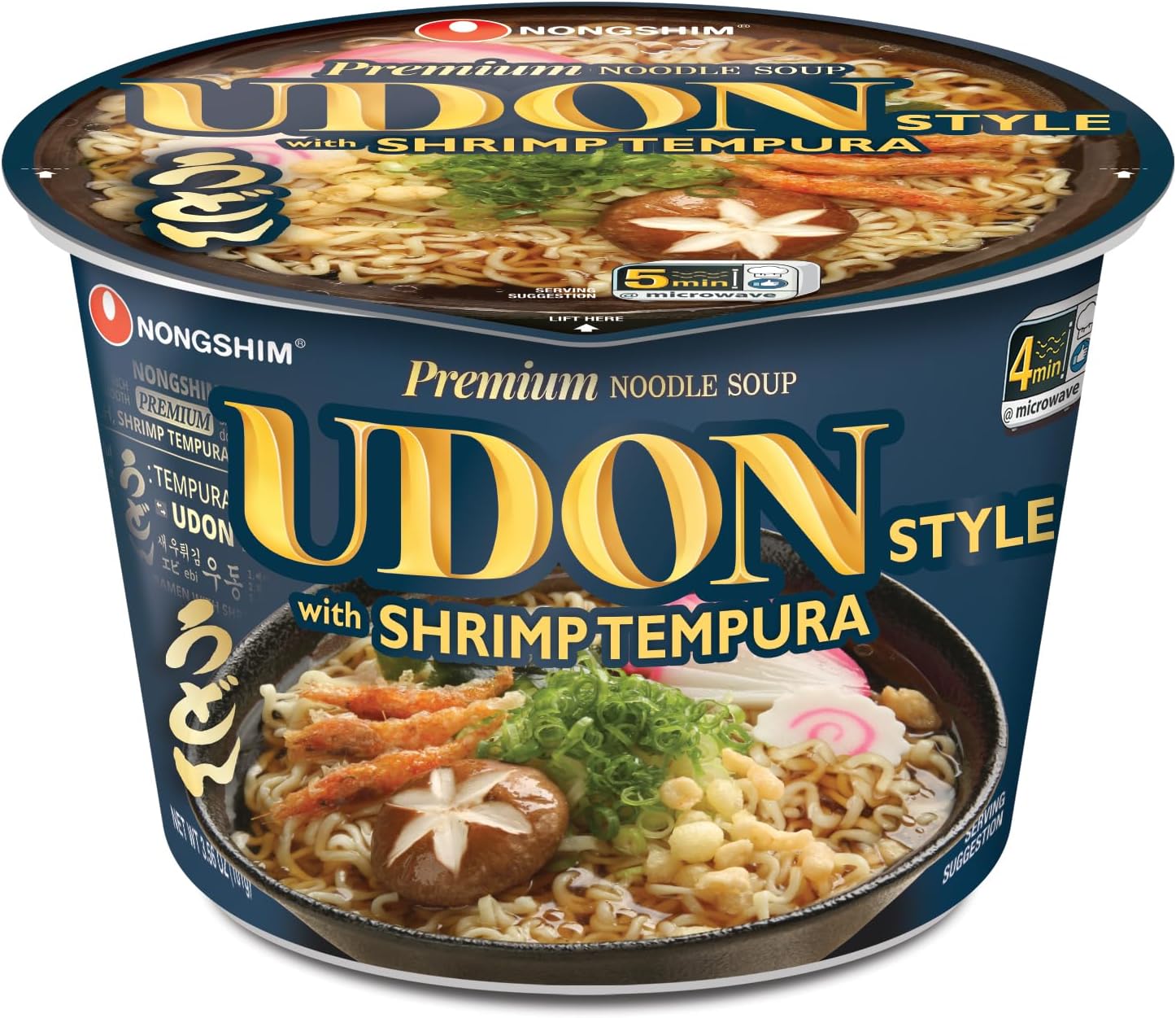 Amazon.com : Nongshim Gourmet Shrimp Tempura Udon, 6 pack Big Bowl ...