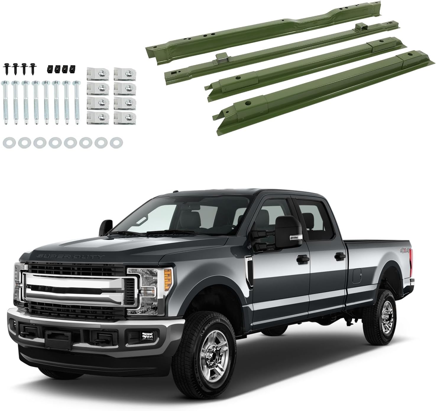 Amazon.com: SCITOO 4 Steel Rails Truck Bed Crossmember Short Bed ...