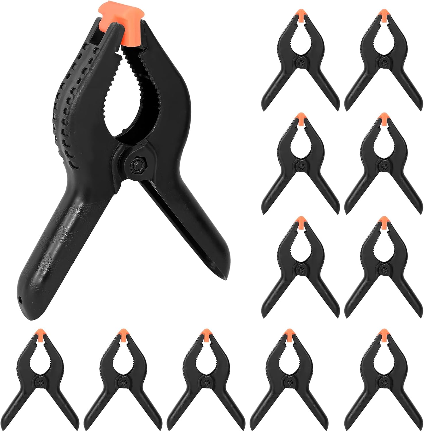 12 PCS Plastic Spring Clamps, 6 Inch Extra Strength Work Clips Heavy ...