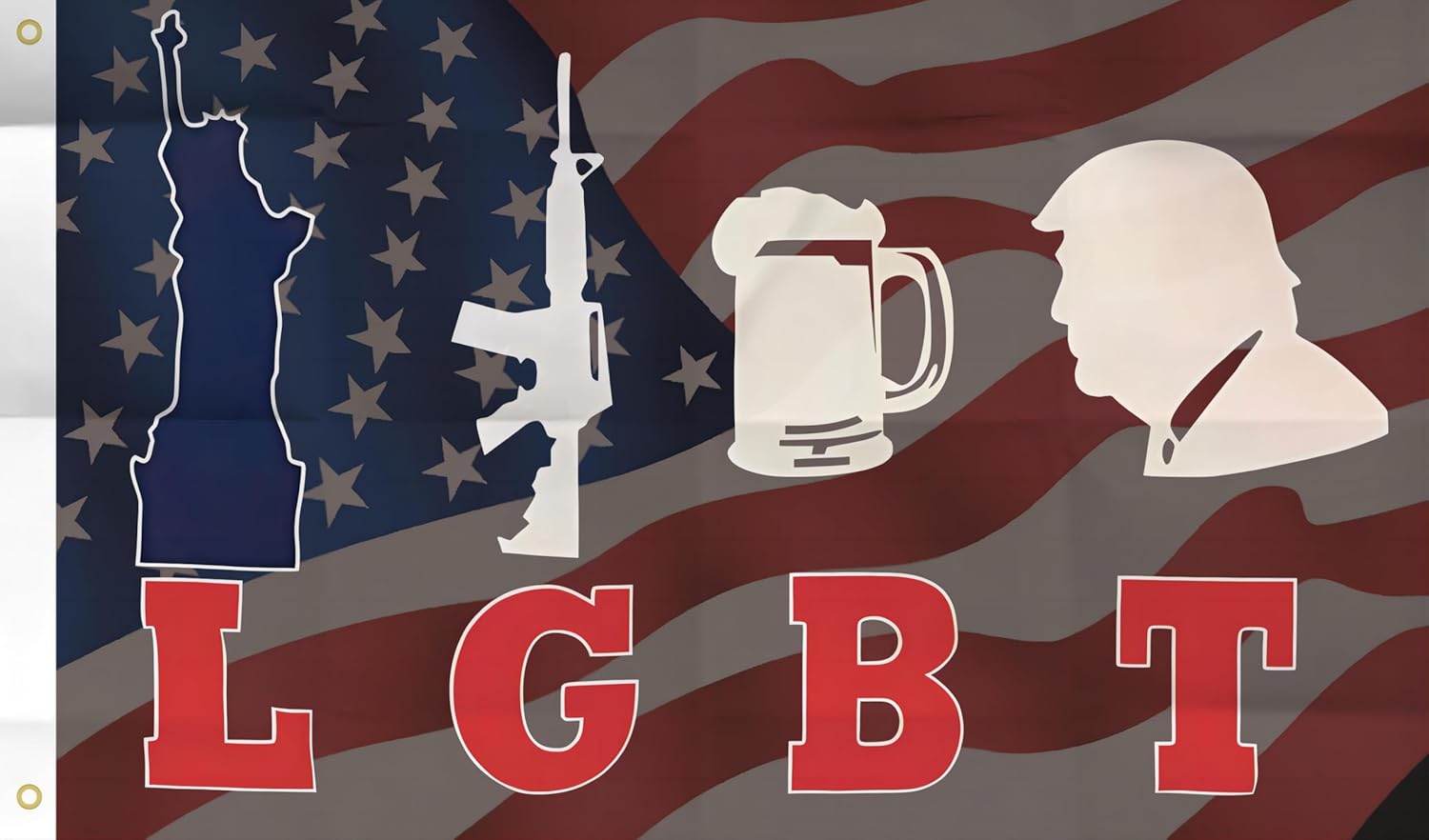 Amazon.com : MAGJIUKE LGBT Liberty Guns Beer Trump 2024 3x5 Ft ...