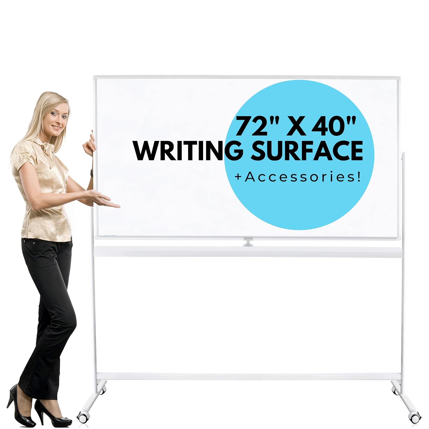 Sleekform Whiteboard Large Oversize XL 6' x 4' Rolling On A Stand ...