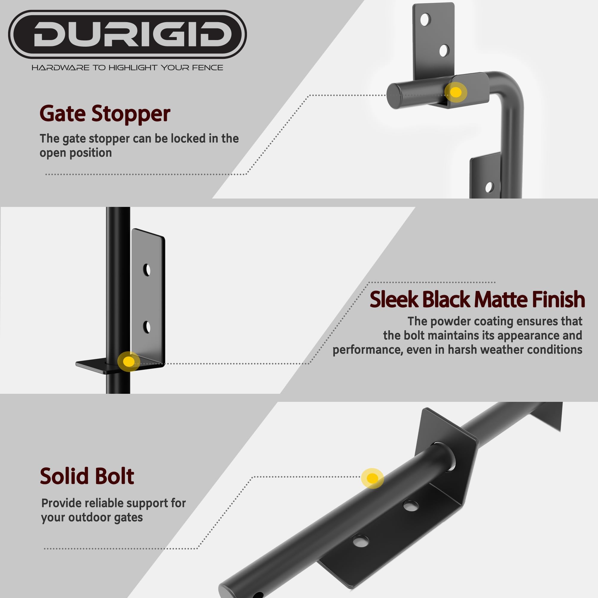 Snapklik.com : DURIGID 12 Inch Gate Cane Bolt Gate Ground Drop Rod