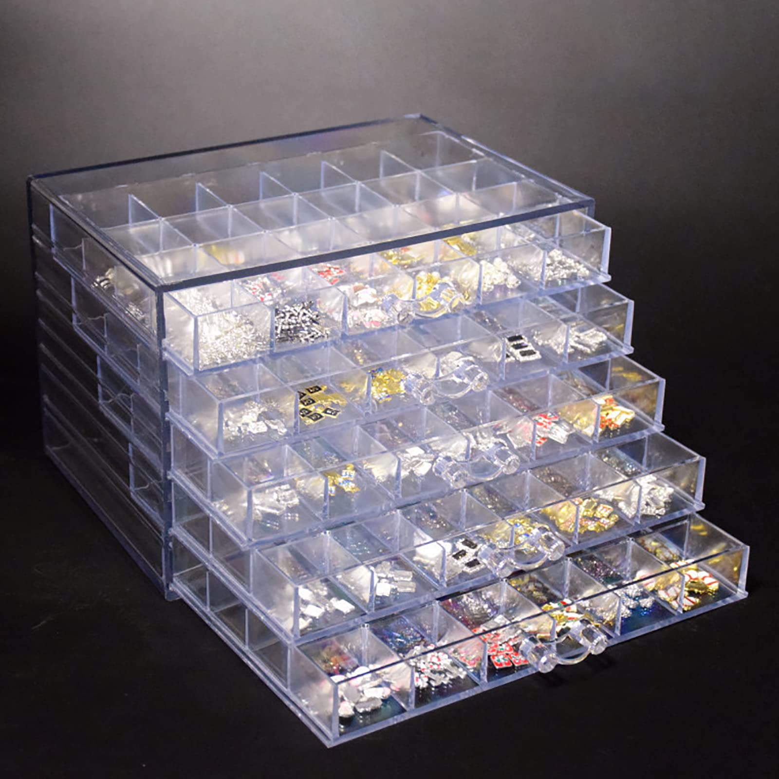 Amazon.com: EnSyuSuMa 120 Grids Transparent Plastic Storage Box, 5 ...