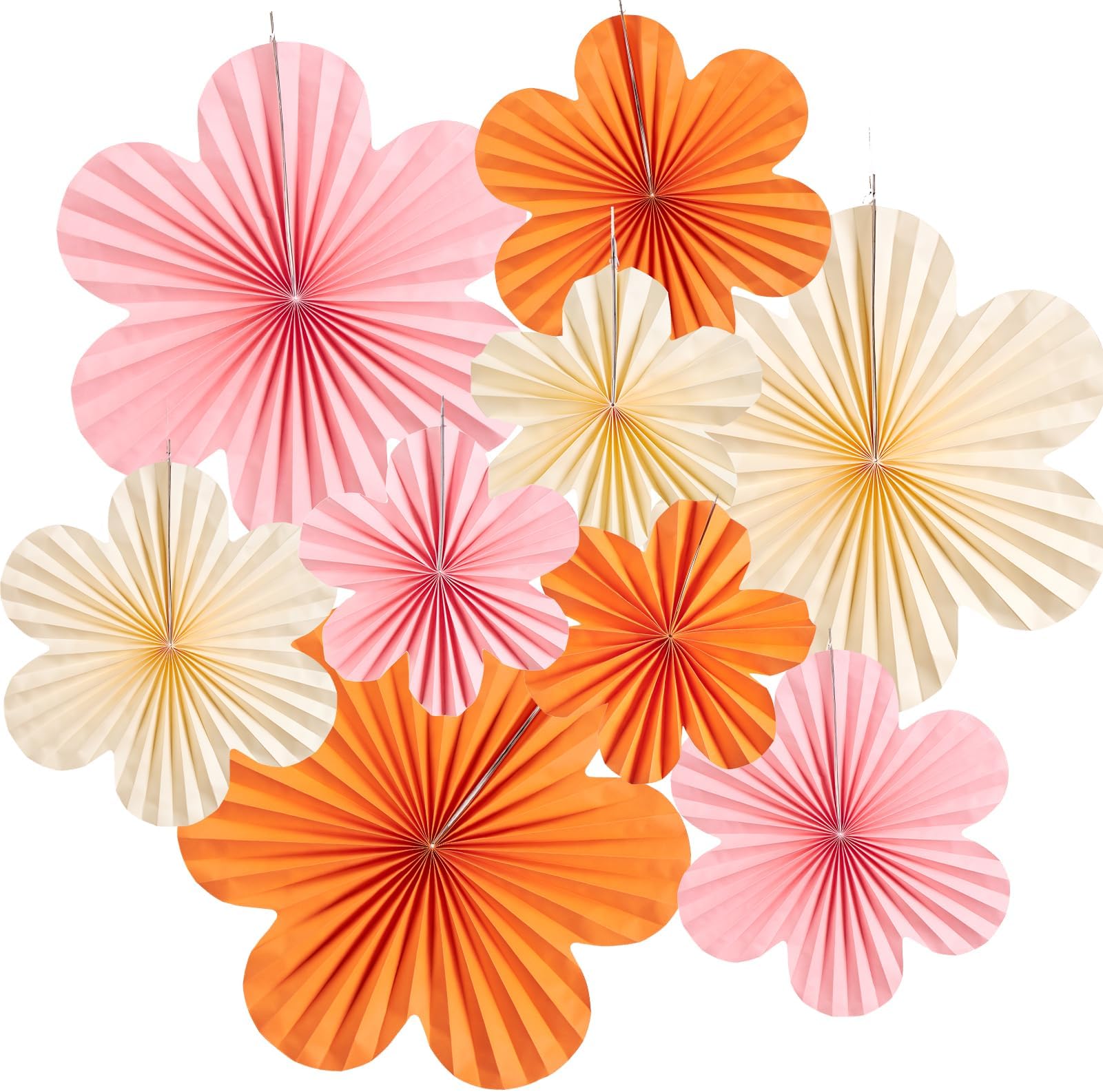 Amazon.com: Boho Paper Fans Party Decorations Daisy Paper Flowers ...