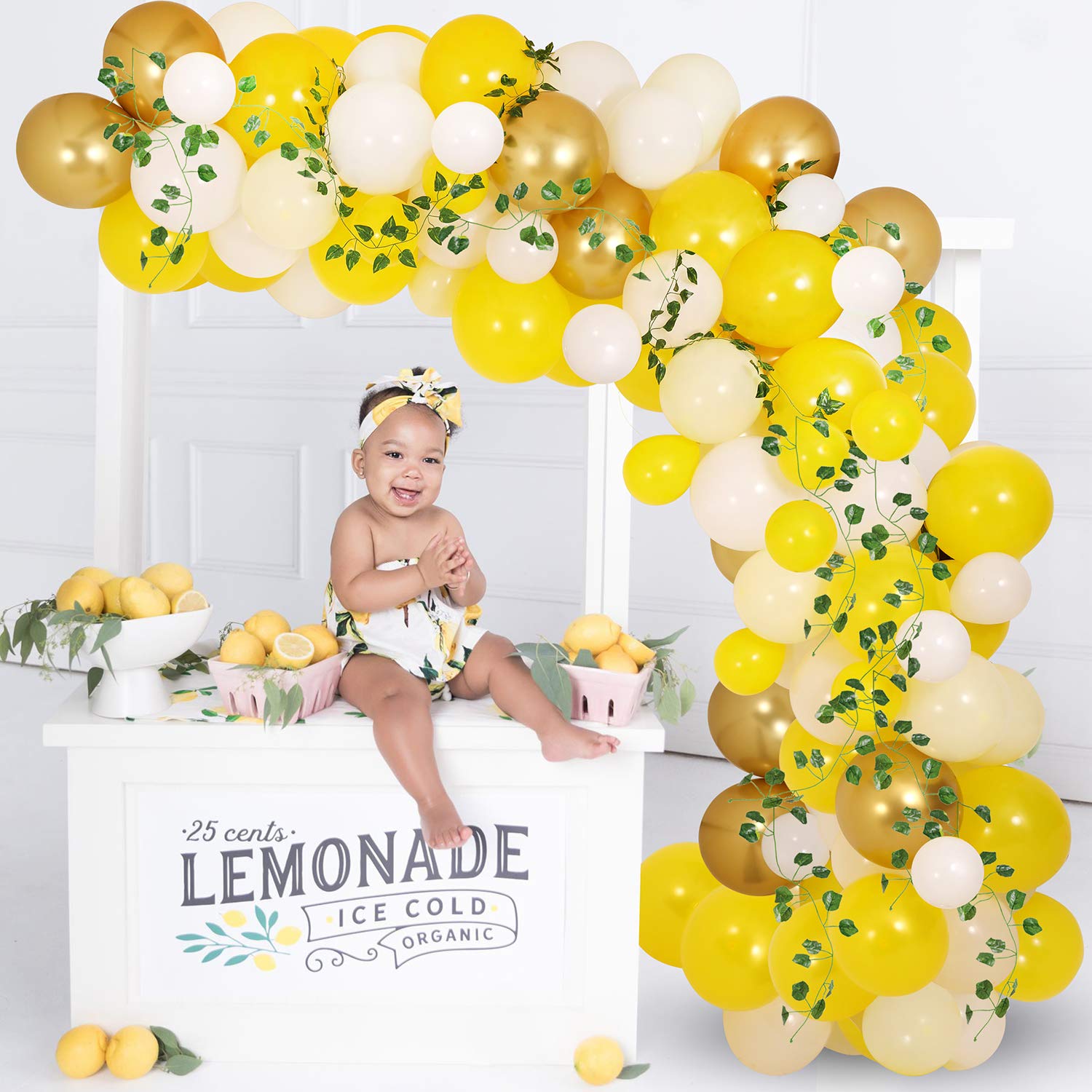 Sunflower Lemonade Party Balloon Garland Kit, Yellow Pastel Yellow ...