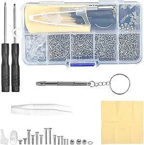 500 PCS Eyeglass Repair Tool Set, Glasses Repair Kit with Screws, Nose ...