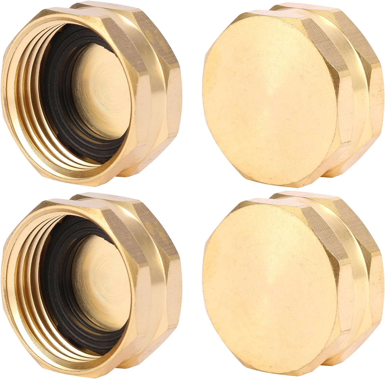 Amazon.com : Sanpaint 2 Pack 3/4" Brass Garden Hose End Caps with ...