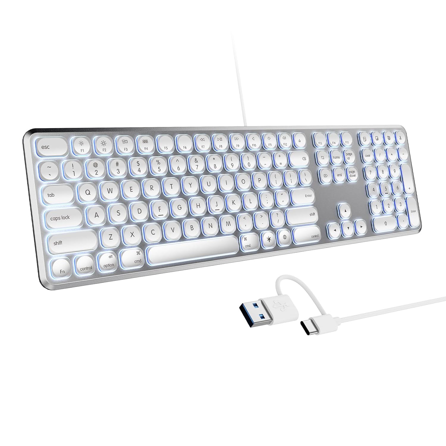 Amazon.in: Buy TECURS Wired Keyboard for Mac - 110 Keys Full Size ...