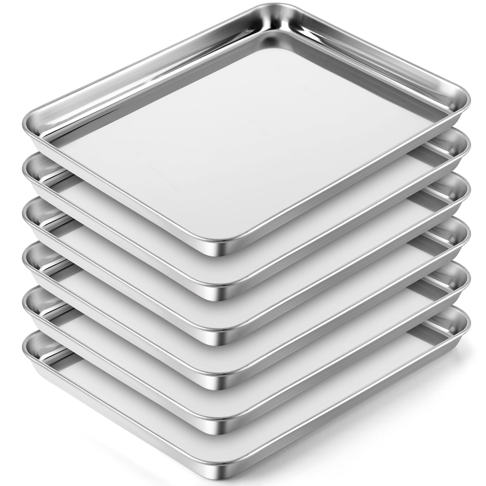 Amazon.com: Mimorou 6 Pcs Baking Sheet Set Stainless Steel Cookie Sheet ...