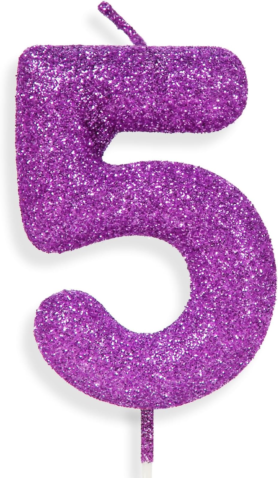 Amazon.com: 5th Glitter Birthday Candles, Purple Pink Birthday Number ...