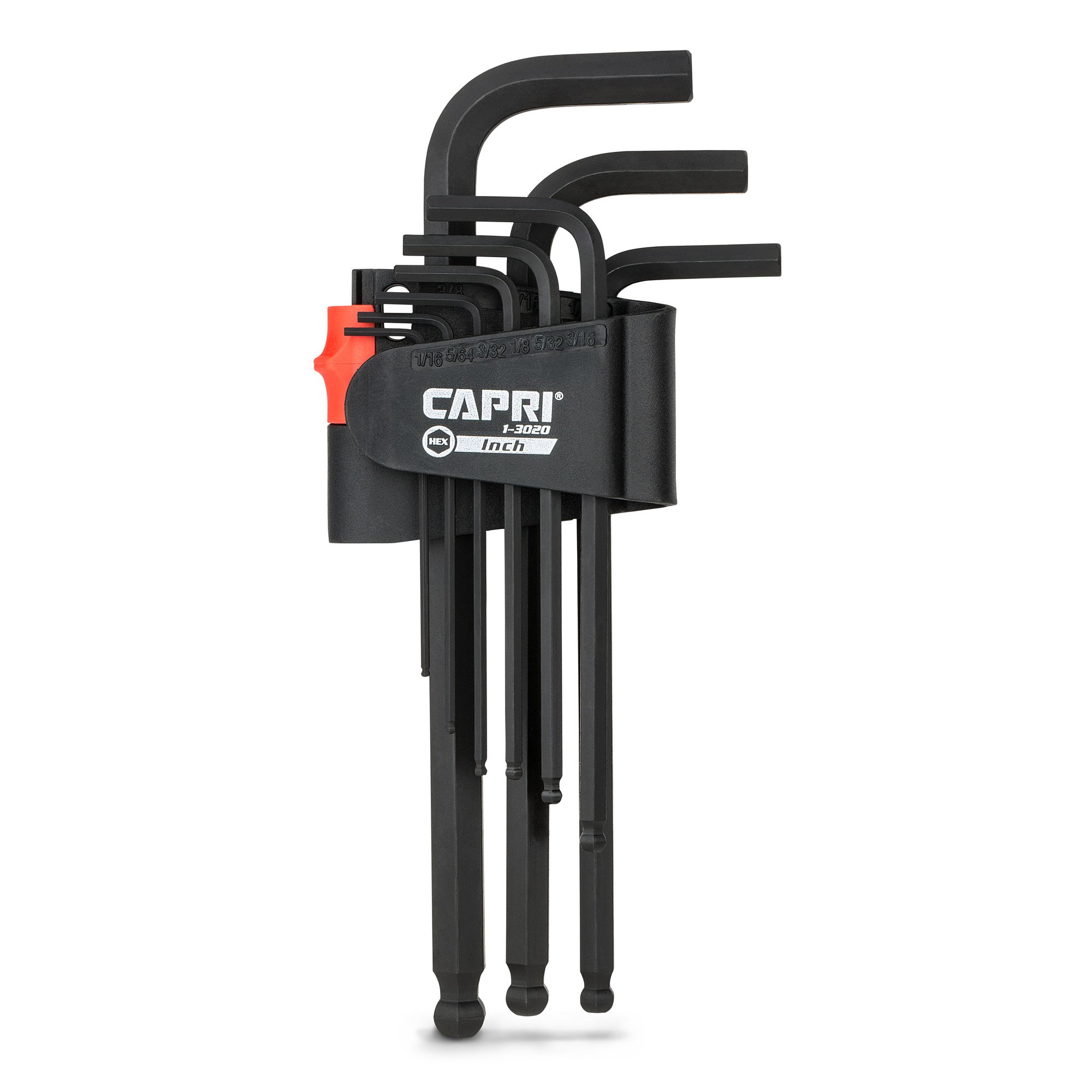 Capri Tools Hex Key Wrench Set, Long Arm Ballpoint End, SAE, Premium S2 ...