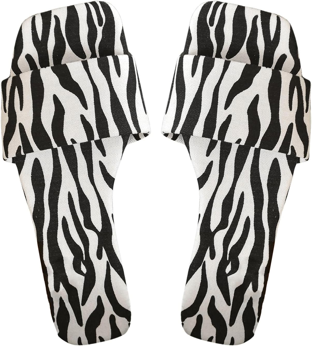 Amazon.com | GORGLITTER Women's Animal Zebra Print Flat Sandals Square ...