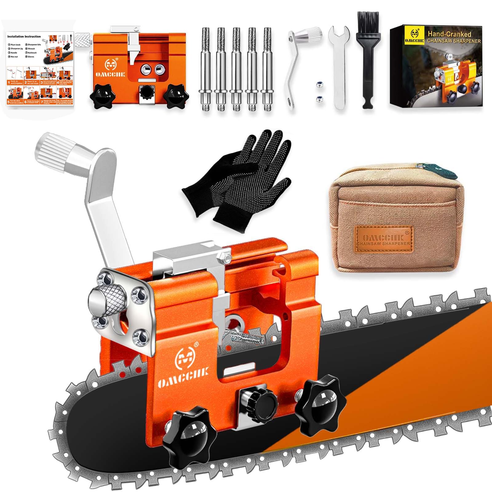 Amazon.com: OMCCHK Chainsaw Sharpener Jig, Portable Chain Saw Sharpener ...