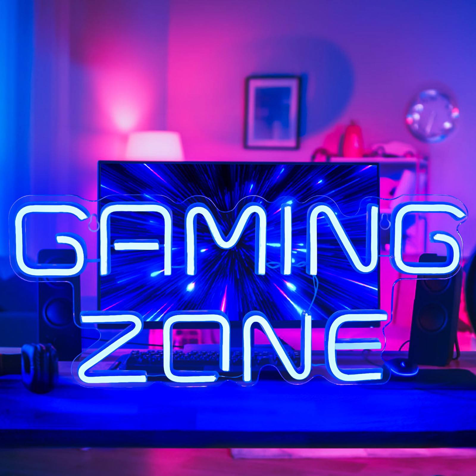 Neonlicht Schild, Spiel Leuchtreklame Gaming Zone Gaming Neon Schild ...